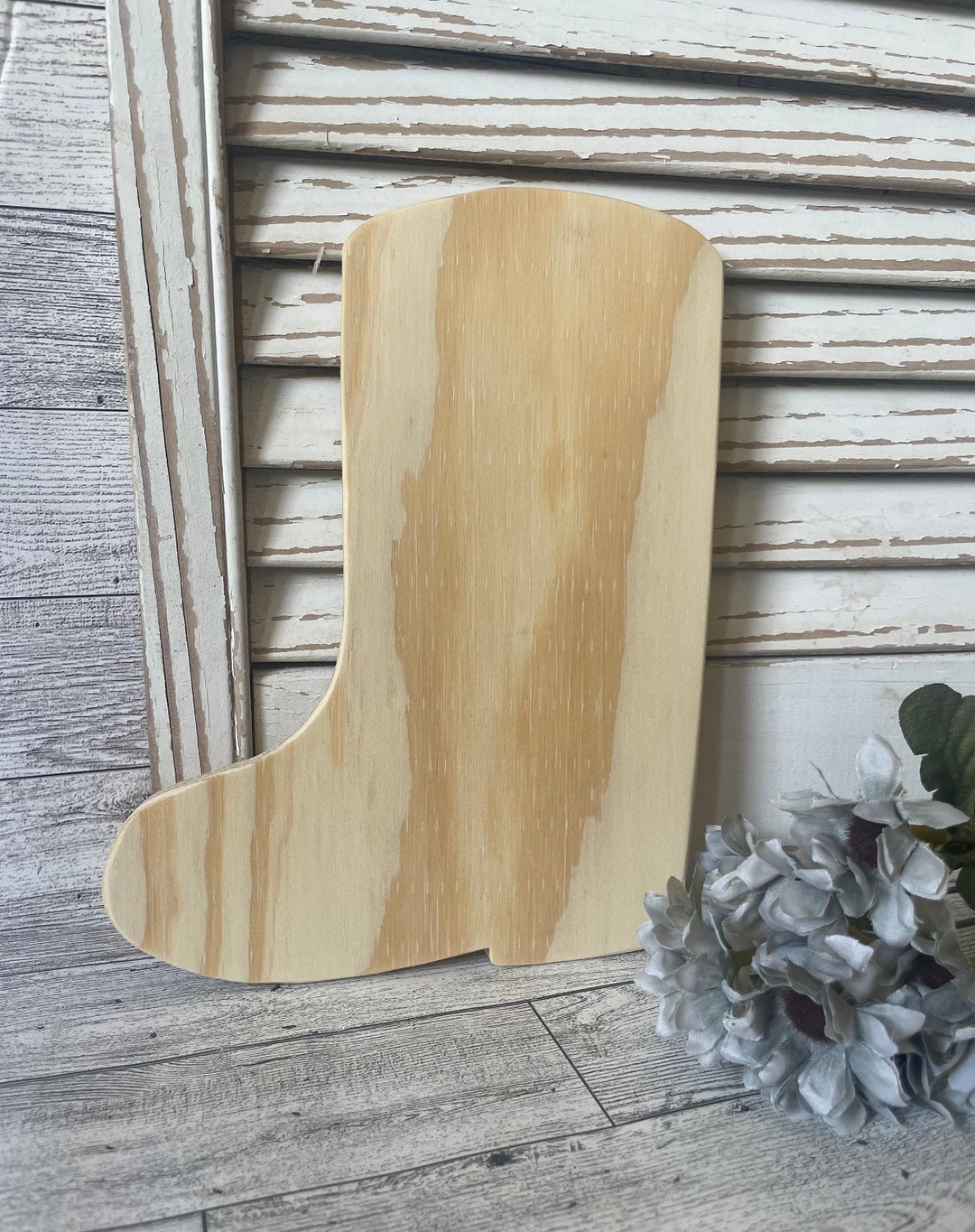 Blank Wooden Rain Boot- Blank Shape- Santa Boot Shape- Cutout- Wooden ...