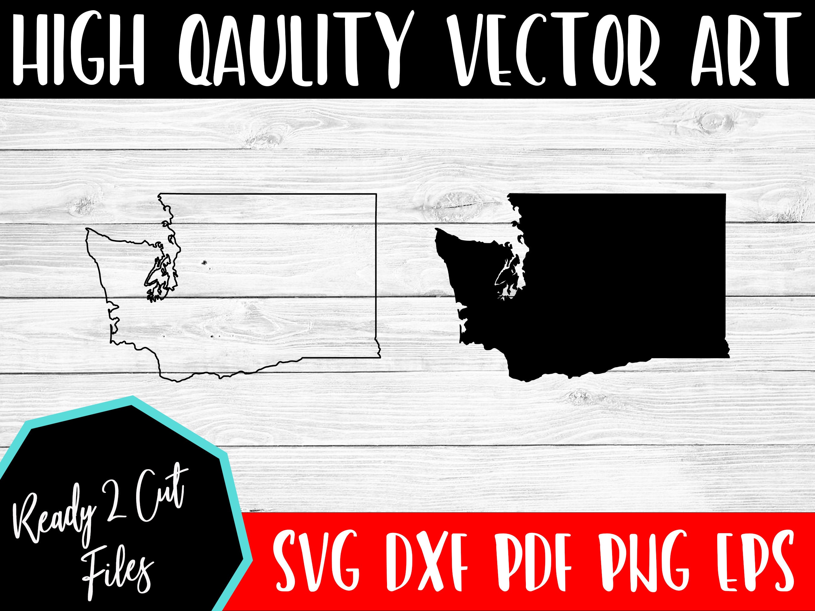 Washington Outline SVG Files Washington Cut Files Laser - Etsy