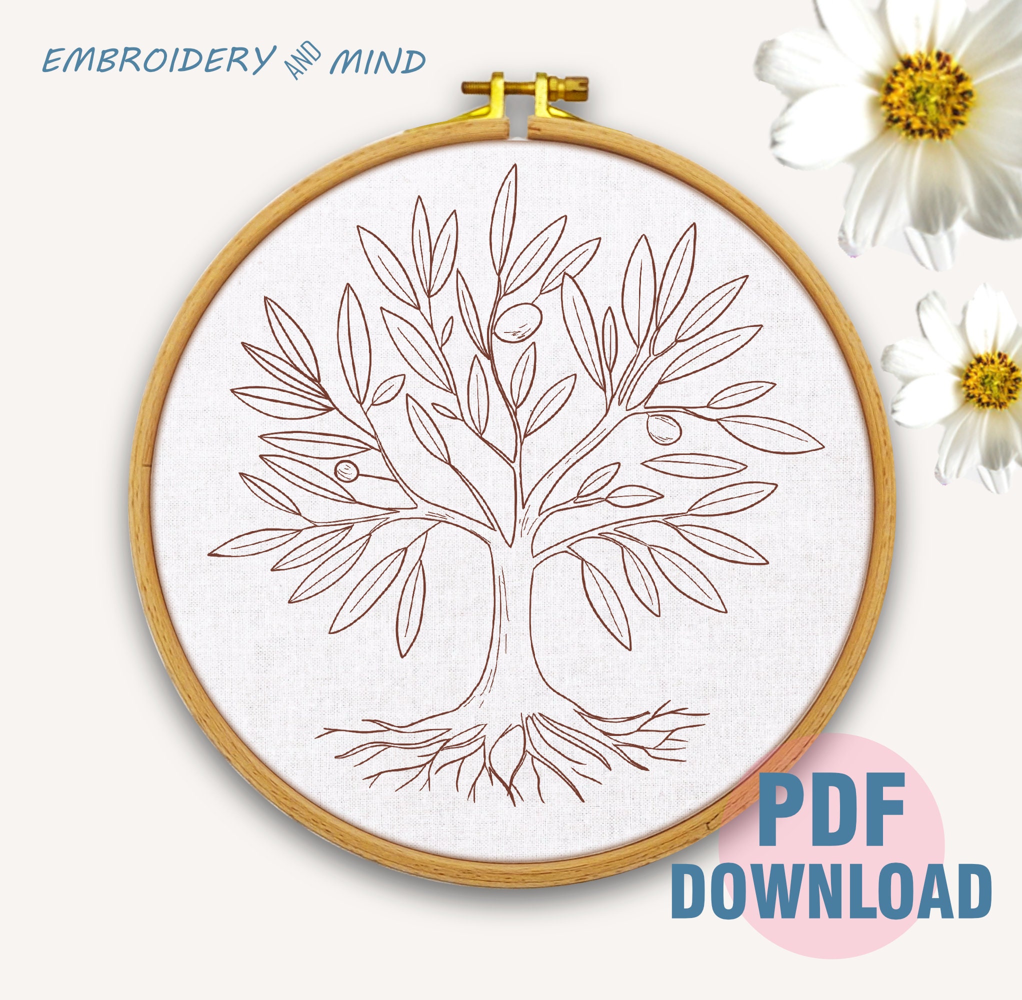 Olive Tree Hand Embroidery Designs Pattern, Easy Download and Print ...