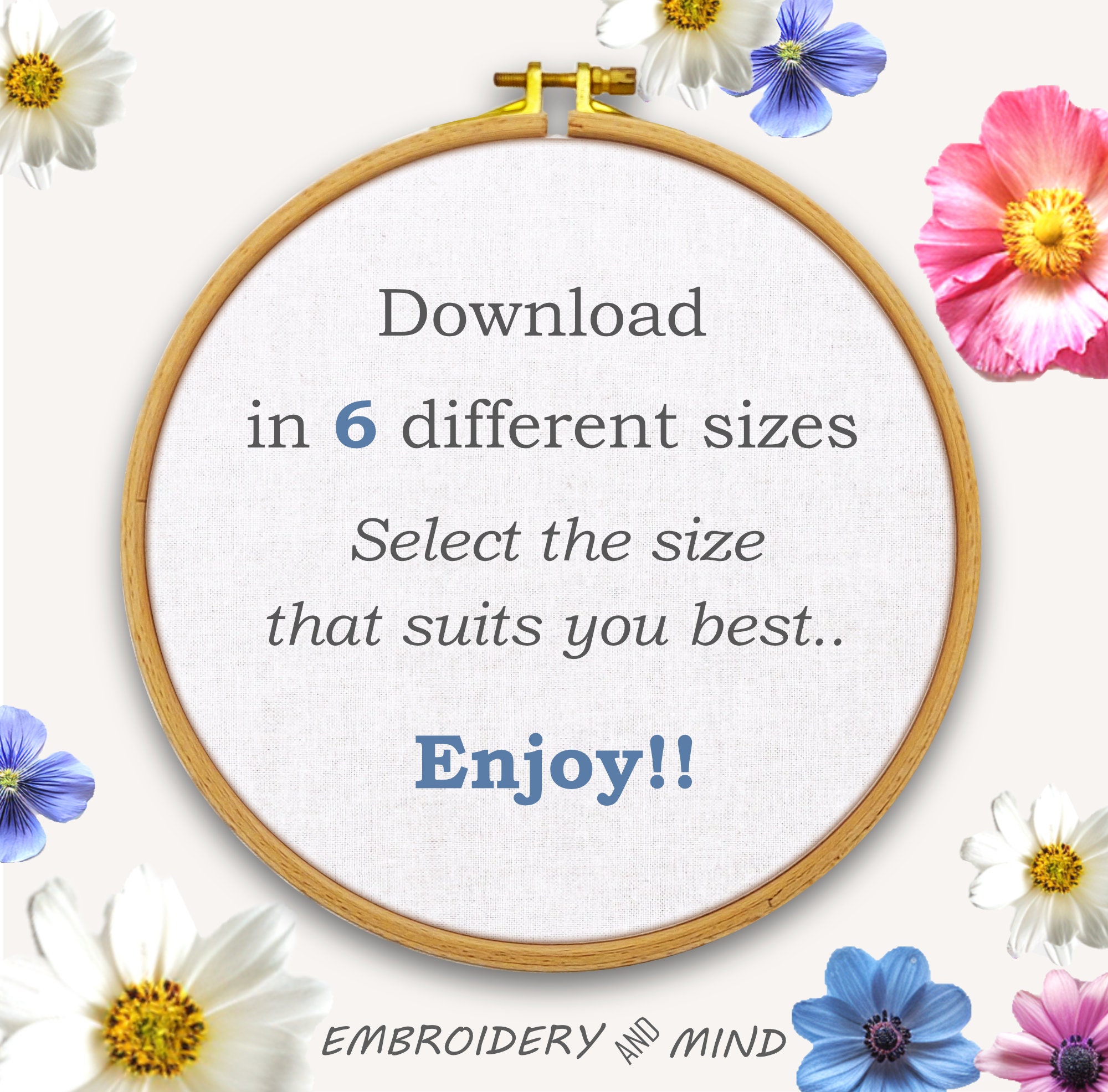 Flower Embroidery Design, Pink Flower Hand Embroidery Pattern Digital ...