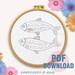 Colorful Fish Hand Embroidery Pattern, Into the Sea, PDF Embroidery ...