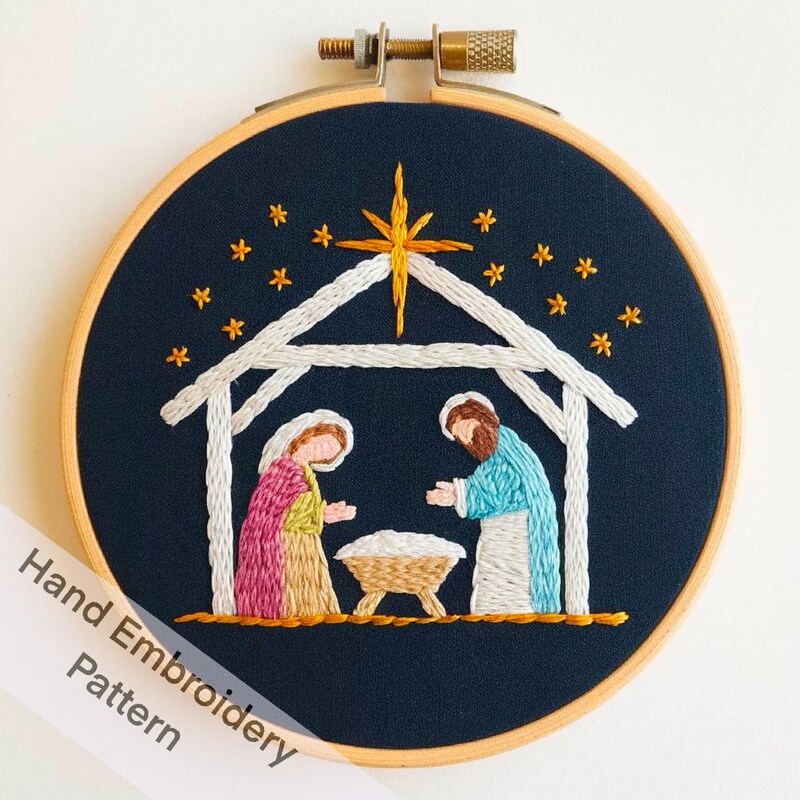 Nativity Embroidery - Etsy