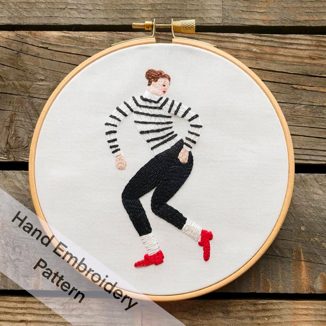 Printable Dancing Lady Hand Embroidery Digital Download PDF Files Easy ...