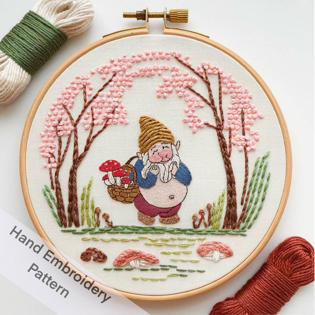 Printable the Dwarf and His Garden With Basket Full of Mushroom and ...