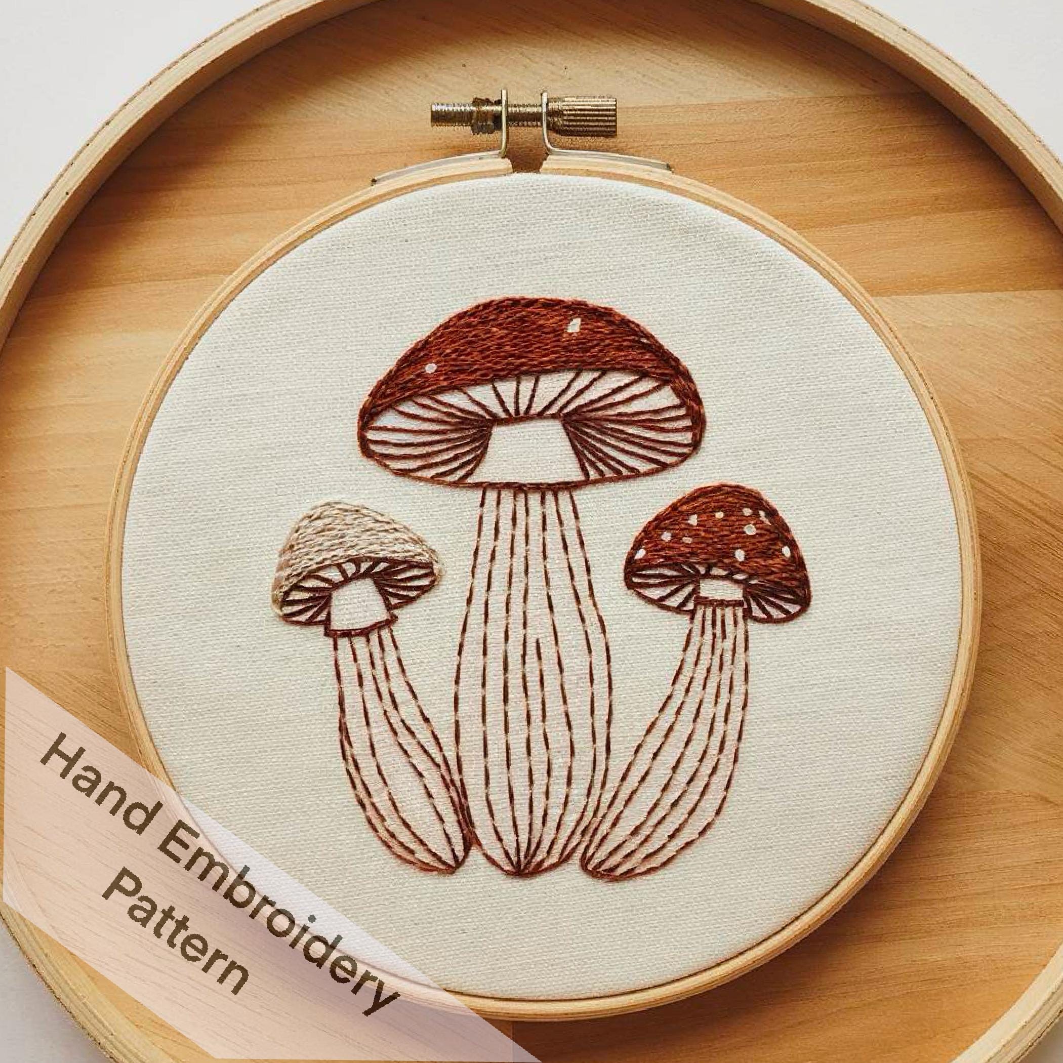 Mushroom Hand Embroidery Pattern, DIY Wall Hanging (digital Download ...