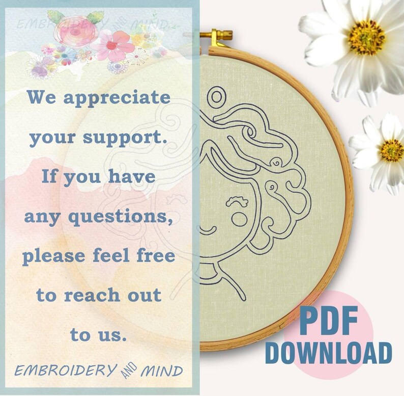 Printable Happy Girl Hand Embroidery Pattern Design PDF Files Instant ...