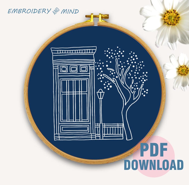 Printable Telephone Booth With Beautiful Floral Hand Embroidery Pattern ...