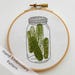 Printable Yummy Pickled Cucumber in a Jar Hand Embroidery Pattern ...