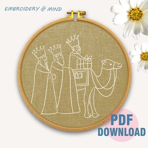 Printable Tree King Nativity Night Hand Embroidery Pattern for ...