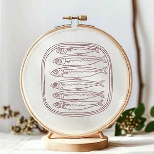 Printable Sardines in Can Hand Embroidery Pattern, Sardine Tin Art ...