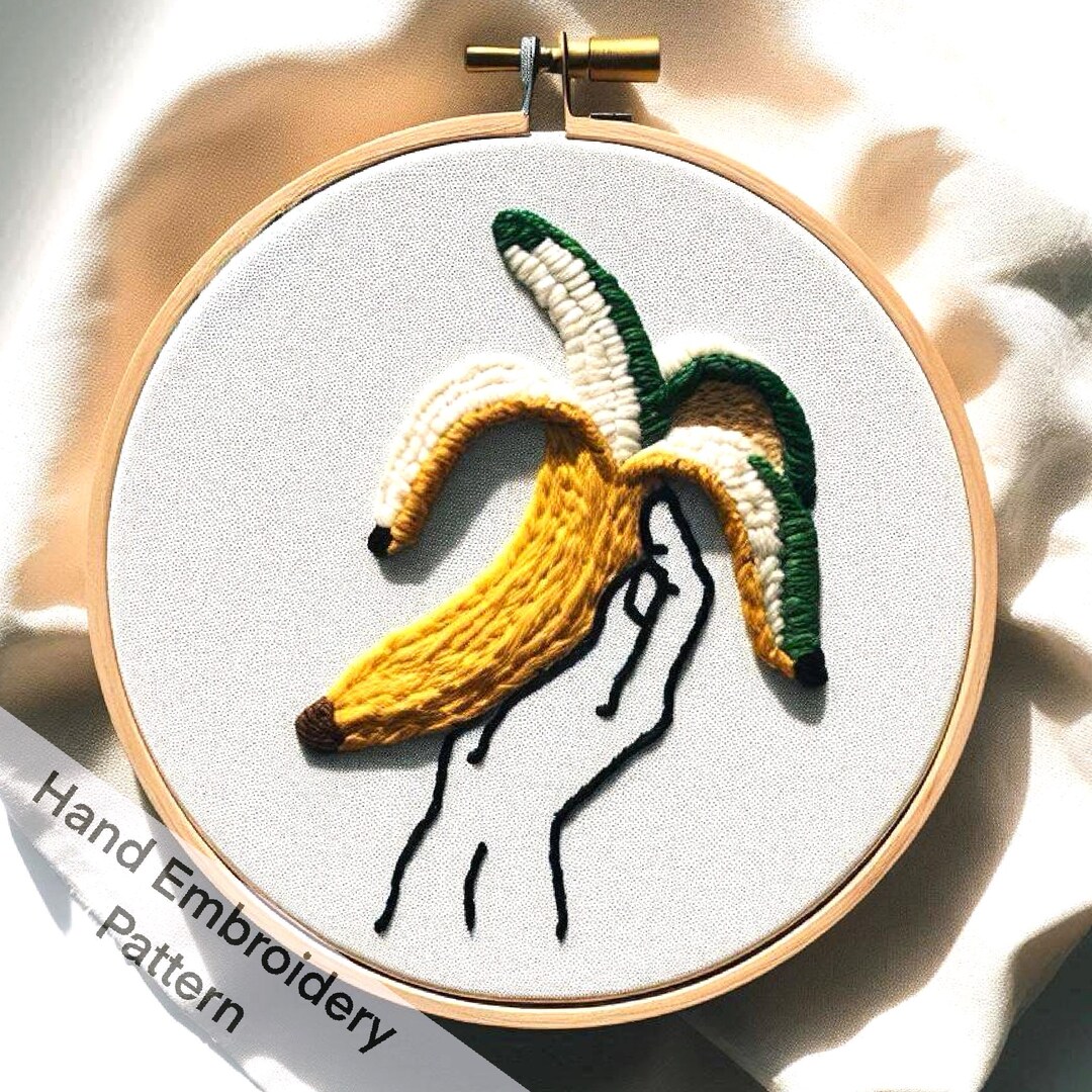 Banana Hand Embroidery Designs Hoop Art DIY Tropical Patterns ...