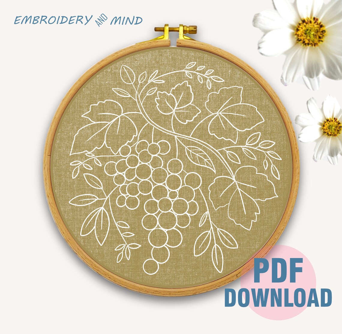 Juicy Grapes Hand Embroidered Patterns Digital Files Easy Download ...