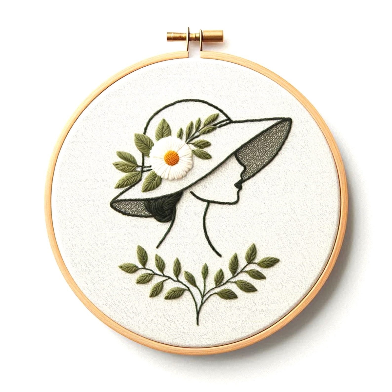 Beautyful Lady With Hat Hand Embroidery Pattern Digital Download, Easy ...