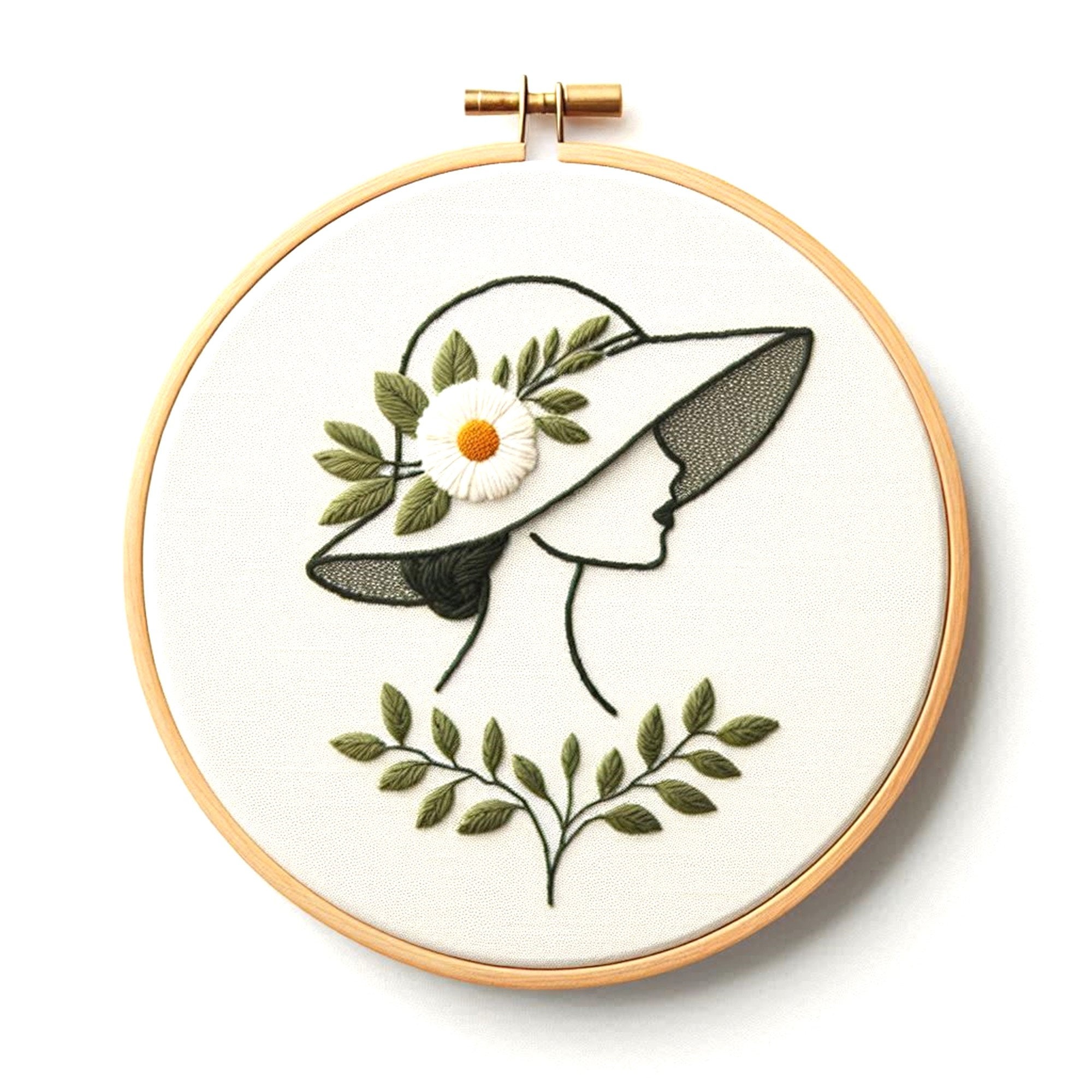 Beautyful Lady With Hat Hand Embroidery Pattern Digital Download, Easy ...