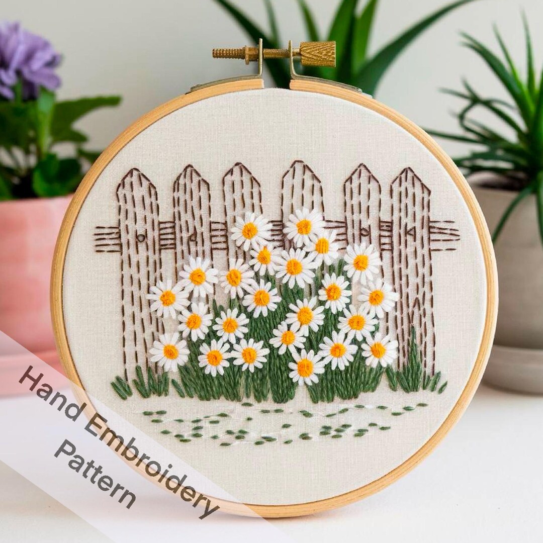 Printable Fence With Beautiful Flower Hand Embroidery Pattern PDF File ...