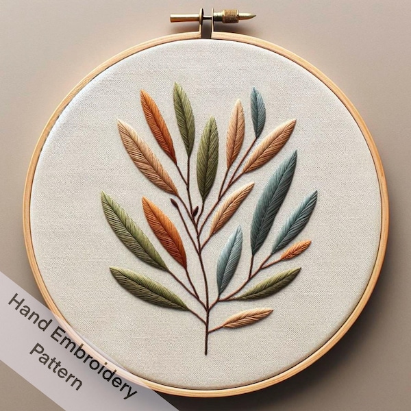 Embroidery Pattern Pdf Leaf - Etsy