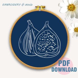 Printable Fresh Fig Hand Embroidery Pattern Digital Download PDF Files ...