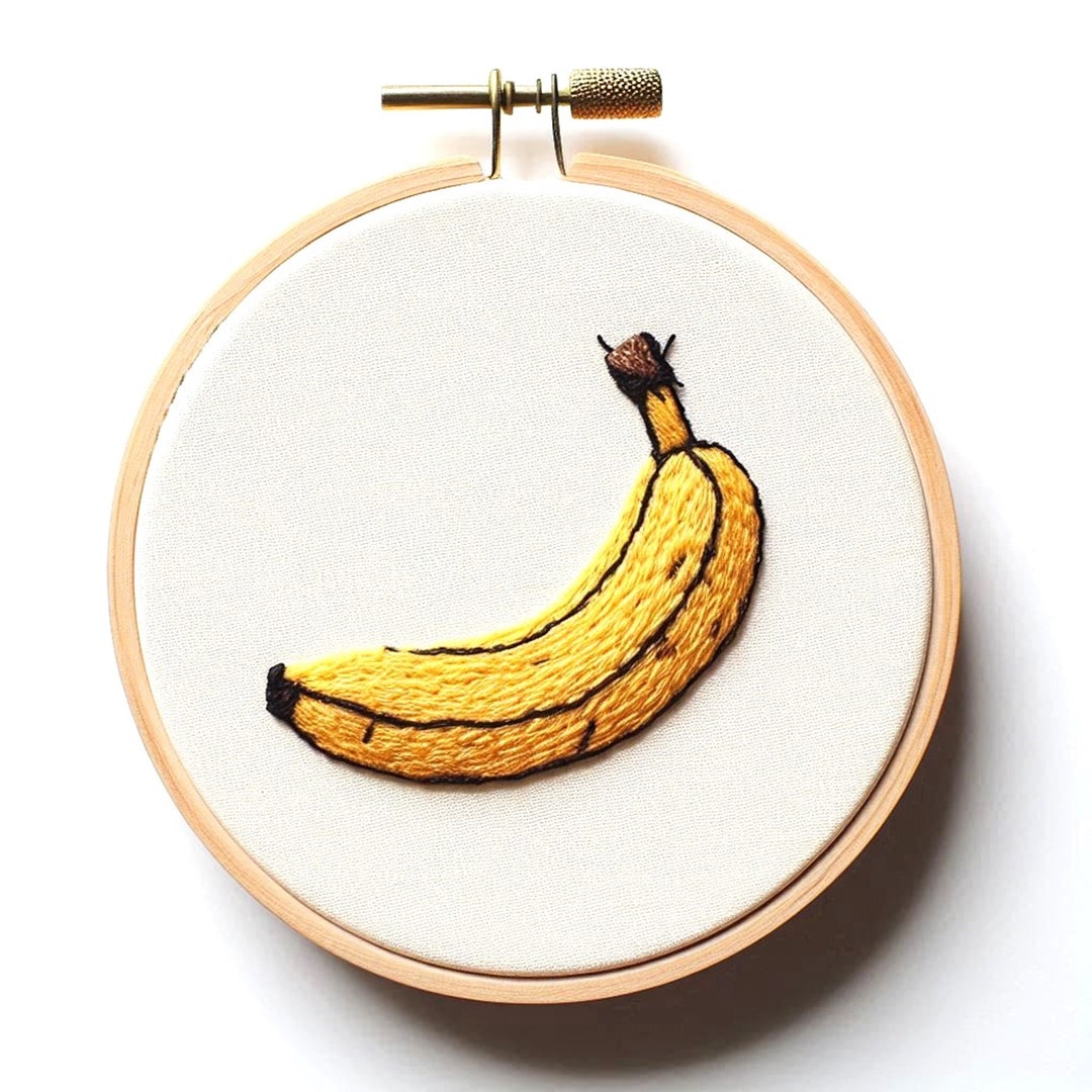 Cheeky Banana Hand Embroidery Pattern DIY Funny Cheeky Banana Trendy ...