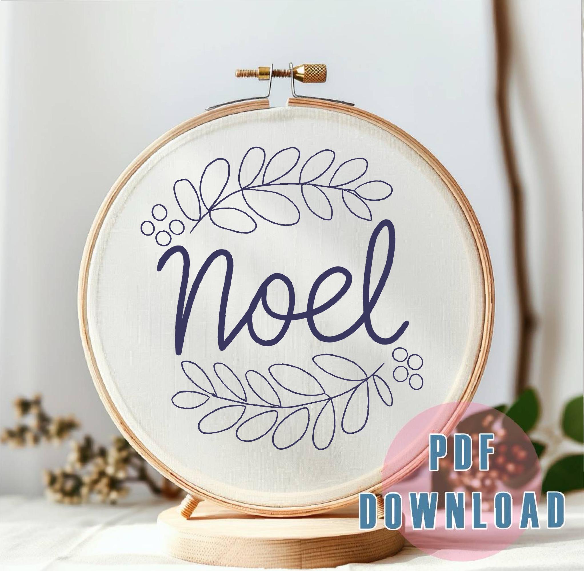 Noel Christmas Hand Embroidery Pattern Design Digital Download With ...