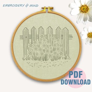 Printable Fence With Beautiful Flower Hand Embroidery Pattern PDF File ...