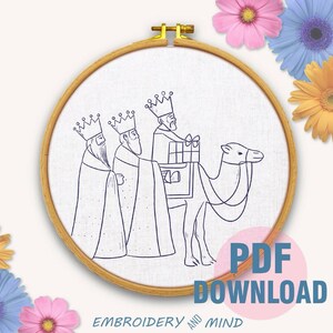 Printable Tree King Nativity Night Hand Embroidery Pattern for ...