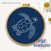 Sea Turtle Hand Embroidery Art Pattern Digital Instant Download PDF ...