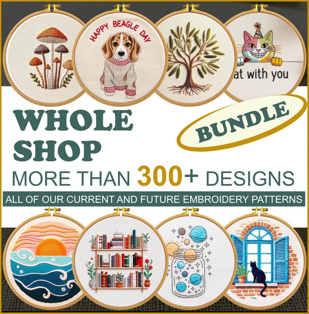 WHOLE SHOP BUNDLE! More Than 300++ Embroidery Patterns With Lifetime ...