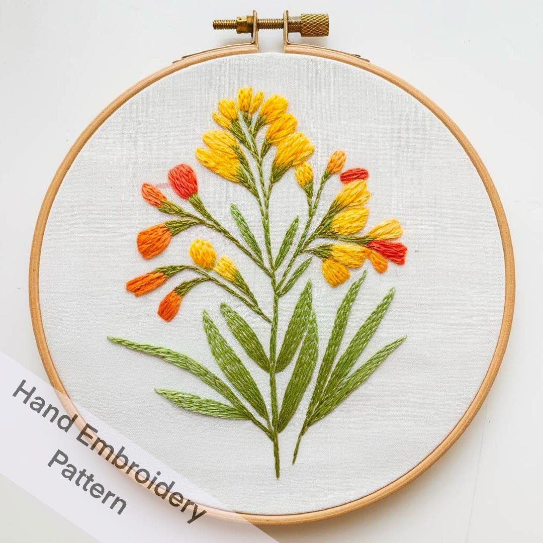 Flower Hand Embroidery Pattern Printable PDF Files Digital Download ...