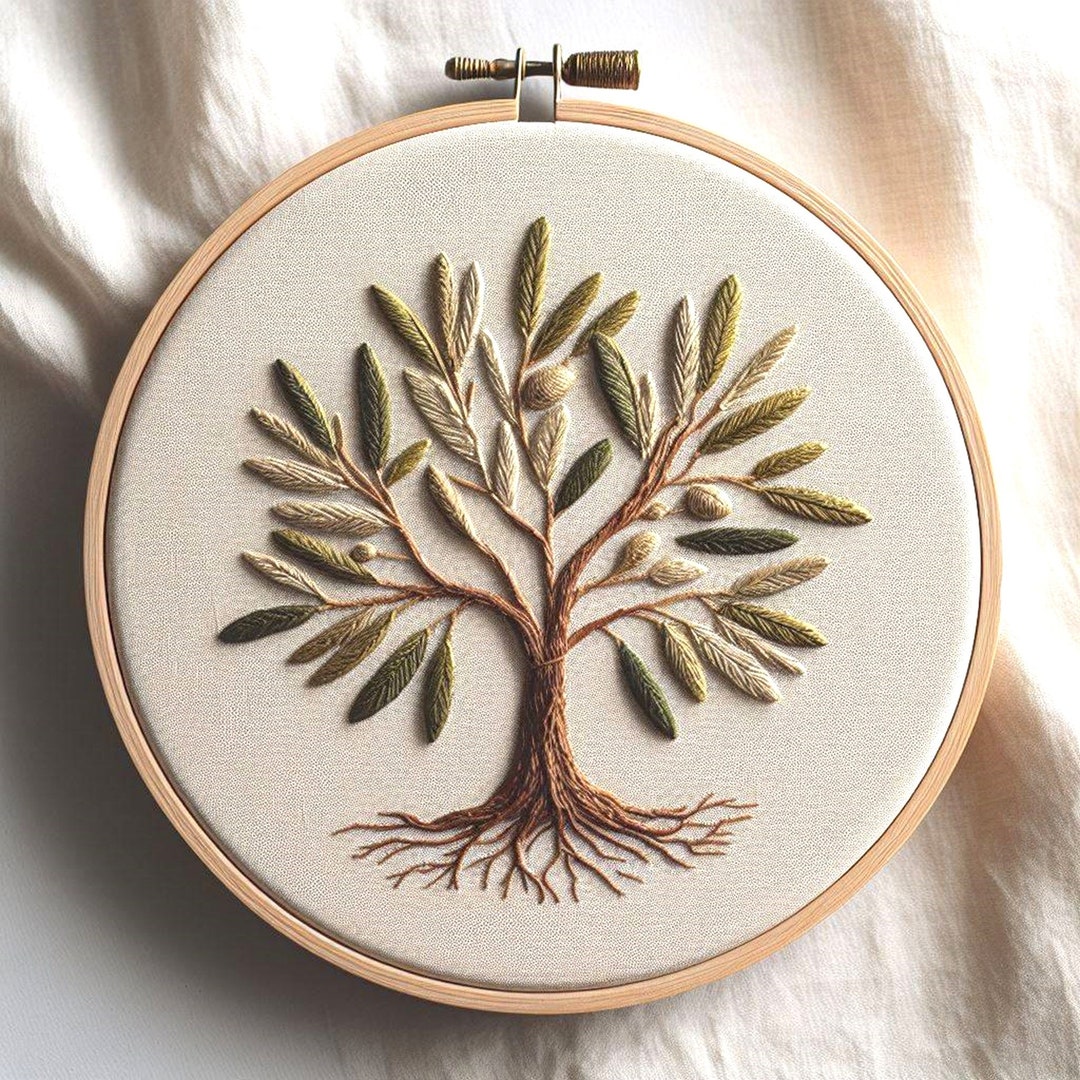 Olive Tree Hand Embroidery Designs Pattern, Easy Download and Print ...