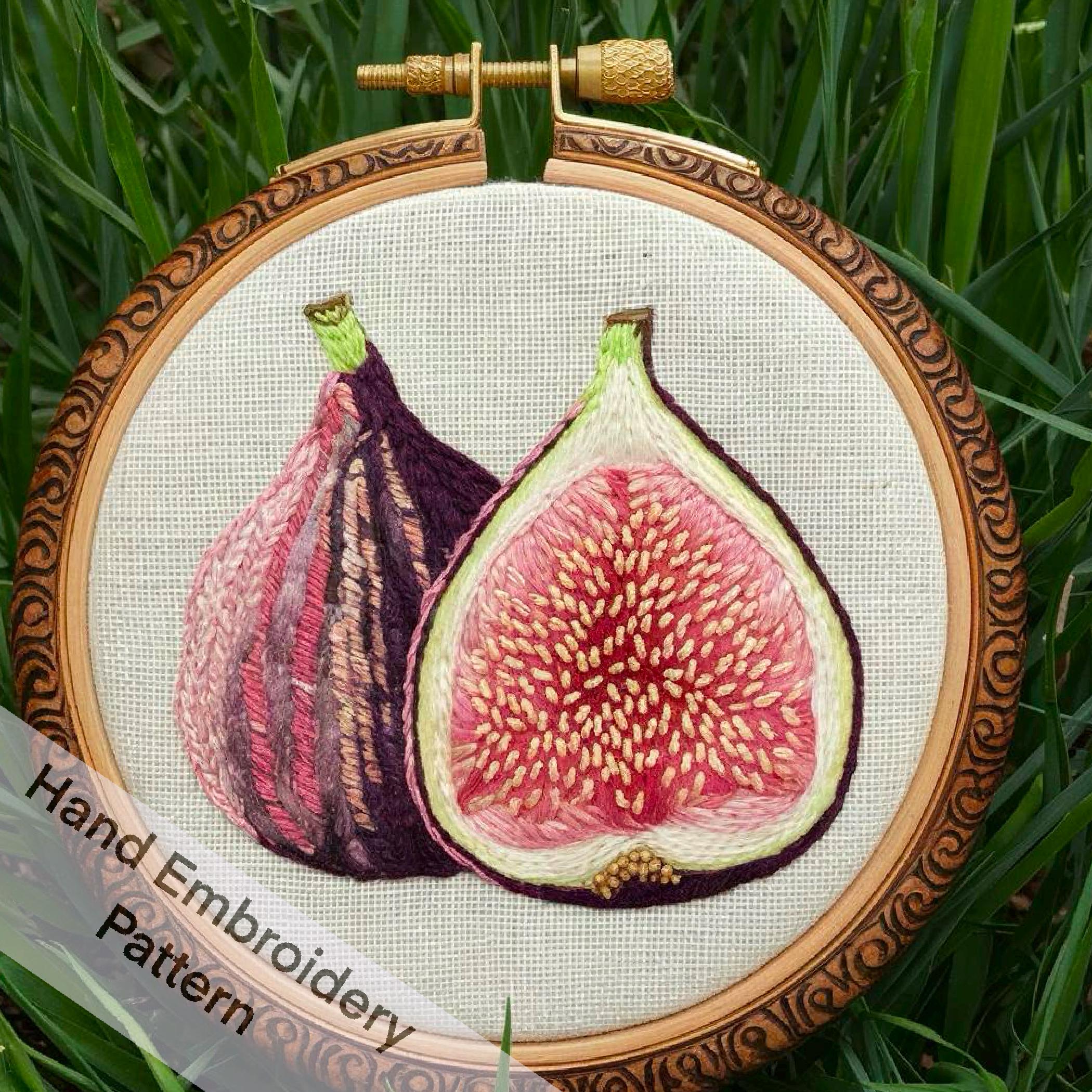Printable Fresh Fig Hand Embroidery Pattern Digital Download PDF Files ...