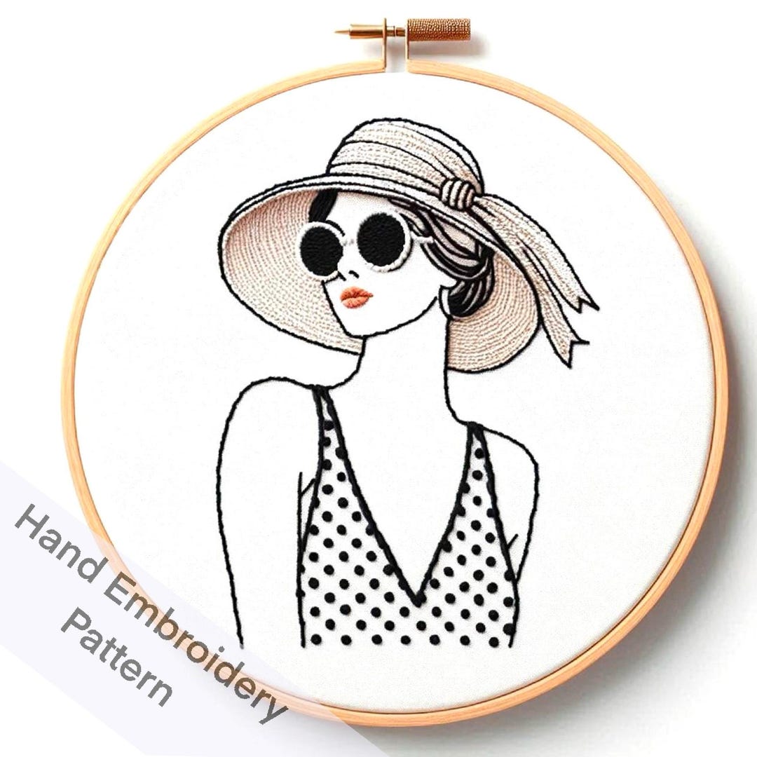 Pretty Woman Hand Embroidery Pattern Digital Instant Download PDF Files ...