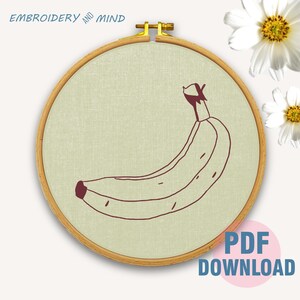Cheeky Banana Hand Embroidery Pattern - DIY Funny Cheeky Banana Trendy ...