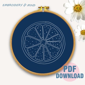 Orange Slice Hand Embroidery Pattern Digital File, PDF Download Instant ...