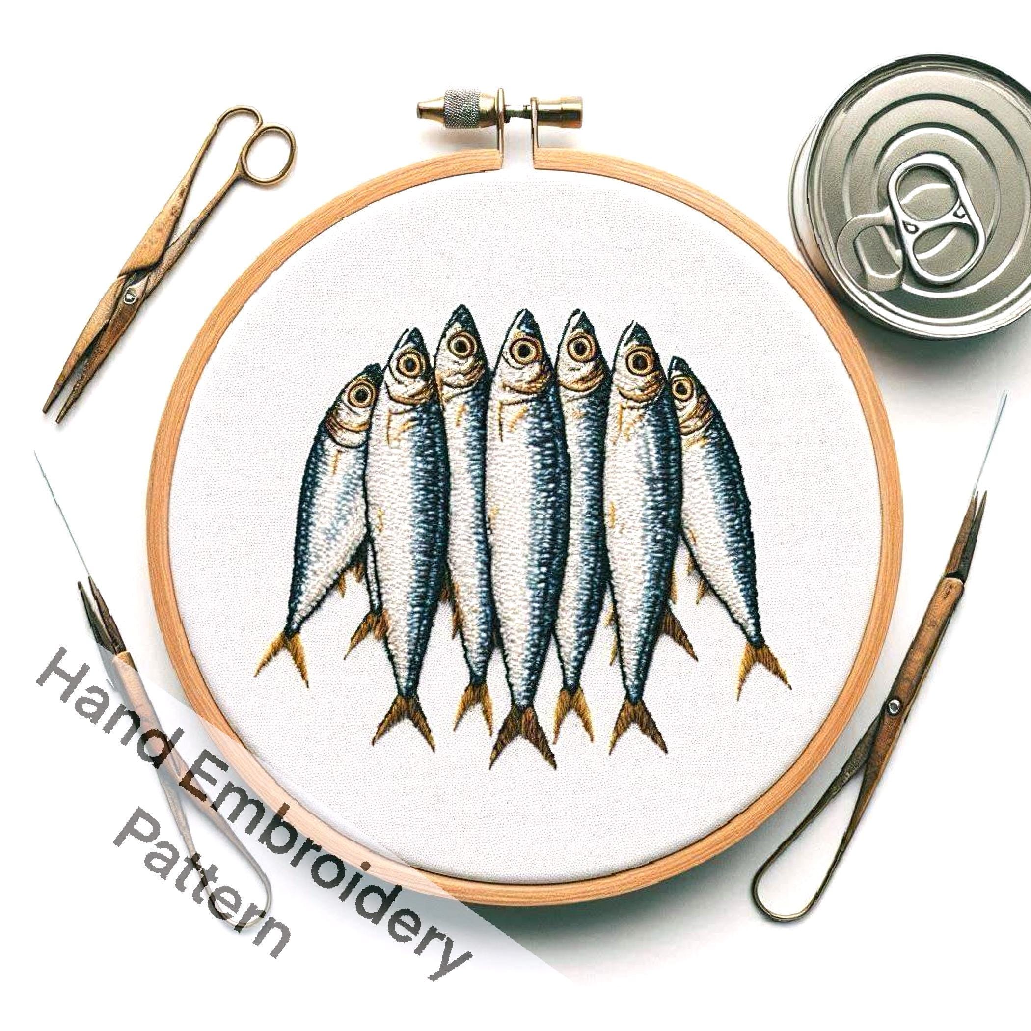 Printable Fish Hand Embroidery Pattern Design PDF File Digital Download ...