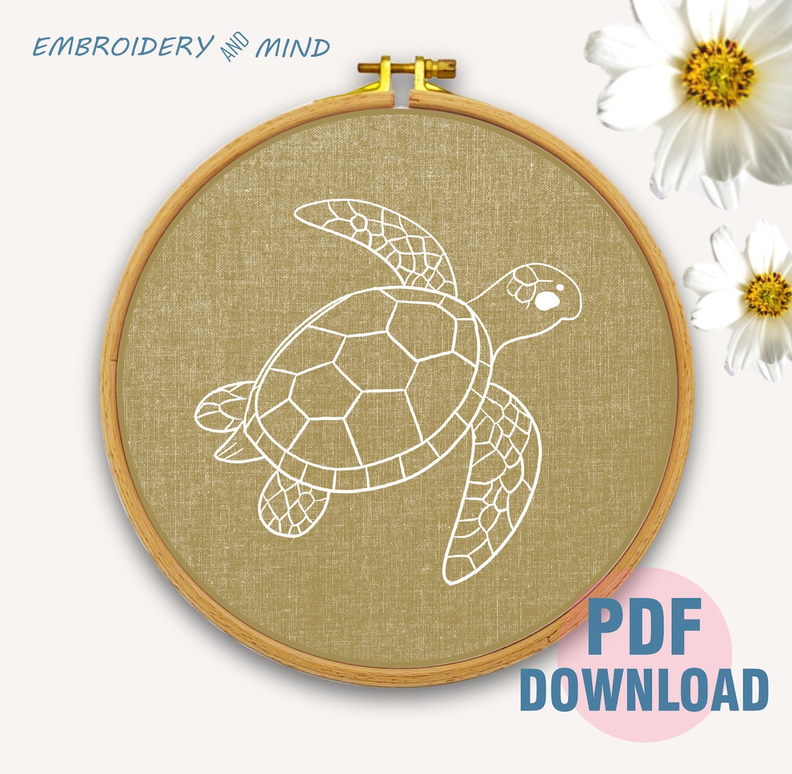 Sea Turtle Hand Embroidery Art Pattern Digital Instant Download PDF ...