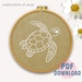 Sea Turtle Hand Embroidery Art Pattern Digital Instant Download PDF ...