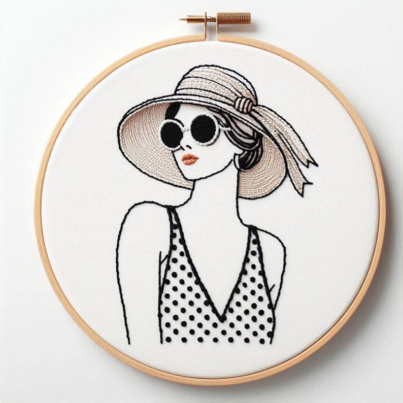 Pretty Woman Hand Embroidery Pattern Digital Instant Download PDF Files ...