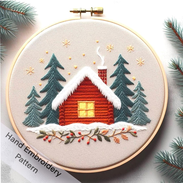 Cabin Embroidery - Etsy