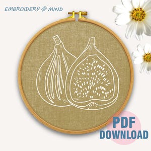 Printable Fresh Fig Hand Embroidery Pattern Digital Download PDF Files ...