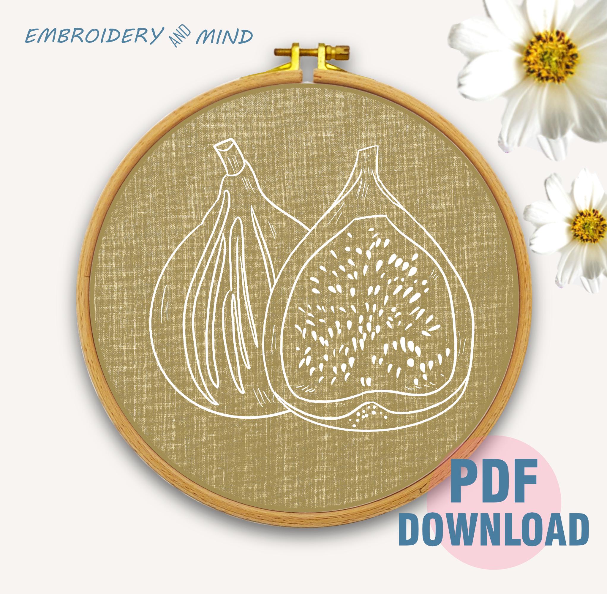 Printable Fresh Fig Hand Embroidery Pattern Digital Download PDF Files ...