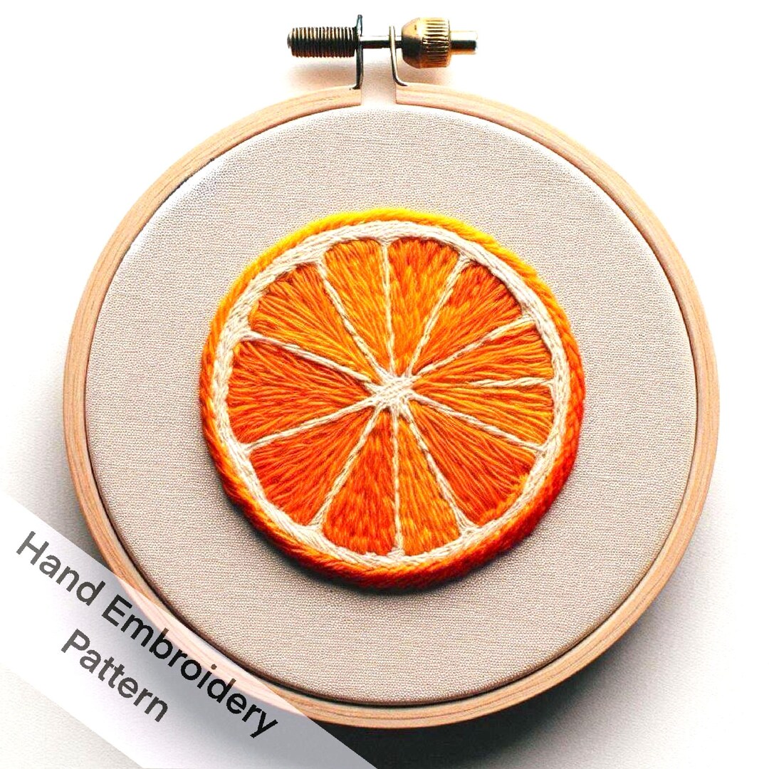 Orange Slice Hand Embroidery Pattern Digital File, PDF Download Instant ...