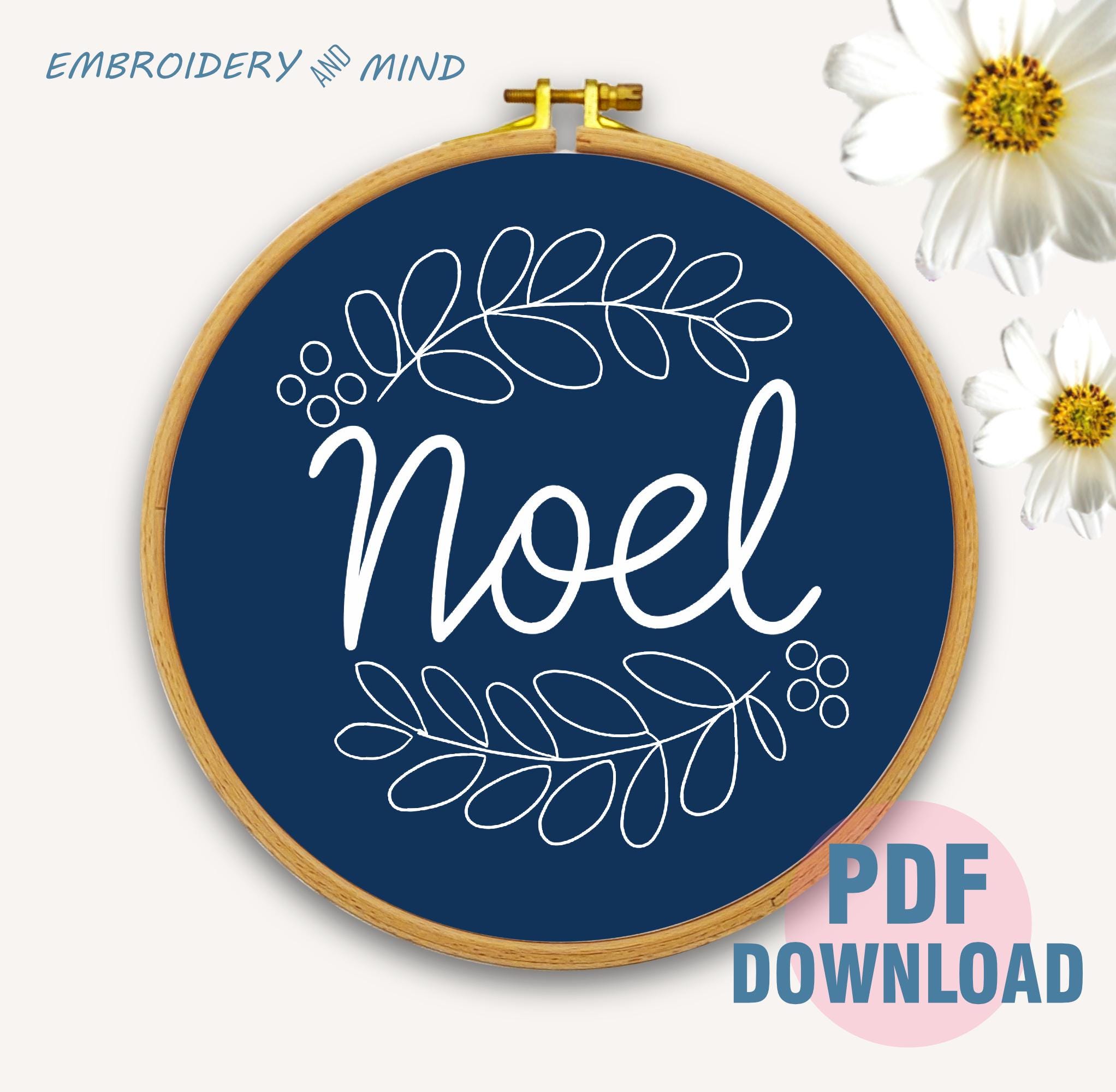 Noel Christmas Hand Embroidery Pattern Design Digital Download With ...