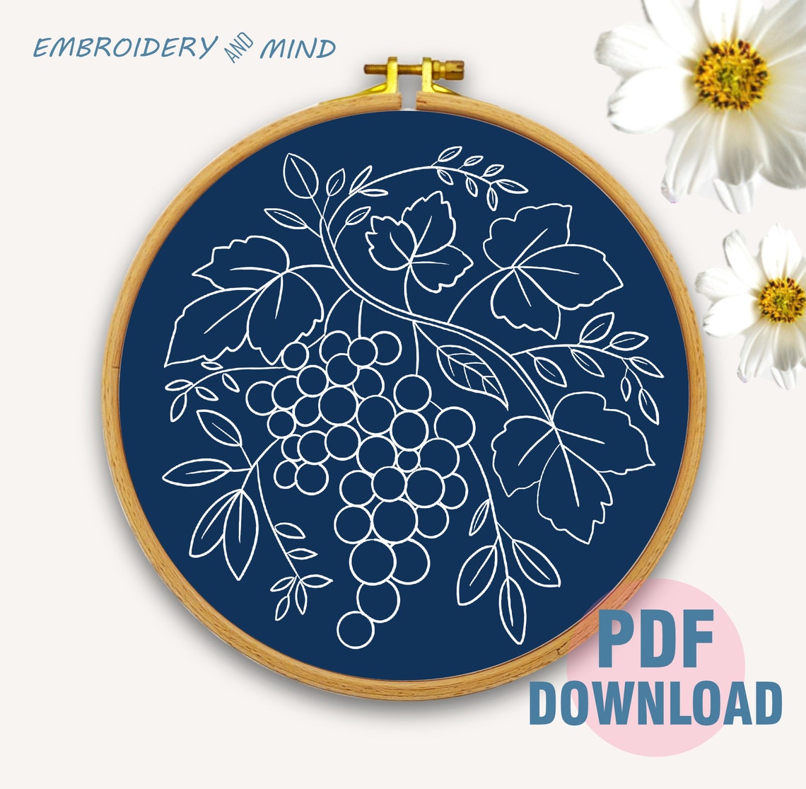 Juicy Grapes Hand Embroidered Patterns Digital Files Easy Download ...