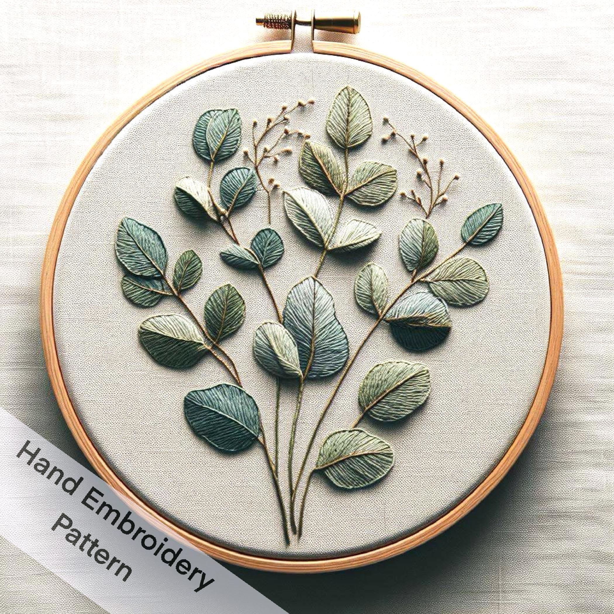 Eucalyptus Leaves Hand Embroidery Designs PDF File Instant Download ...
