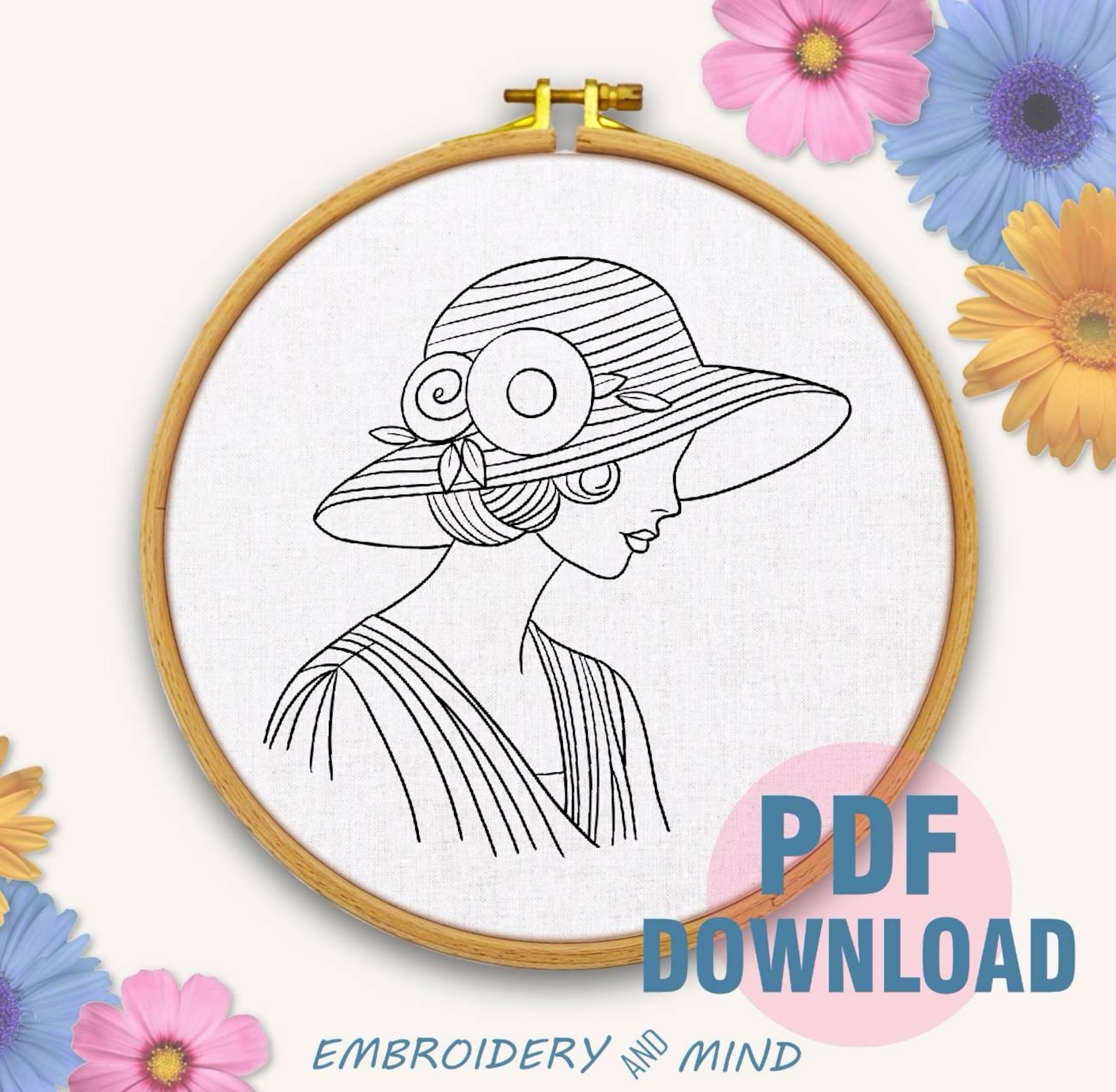 Pretty Woman Hand Embroidery Designs PDF Patterns Digital Download ...