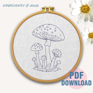 Toadstool Mushroom Hand Embroidery Patterns Design Instant Download PDF ...