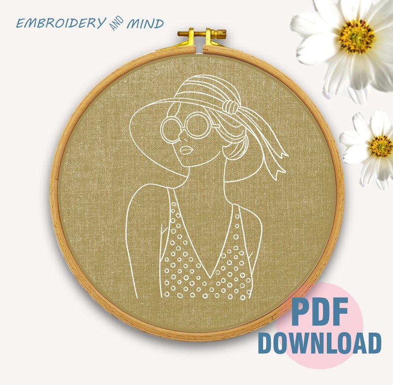 Pretty Woman Hand Embroidery Pattern Digital Instant Download PDF Files ...