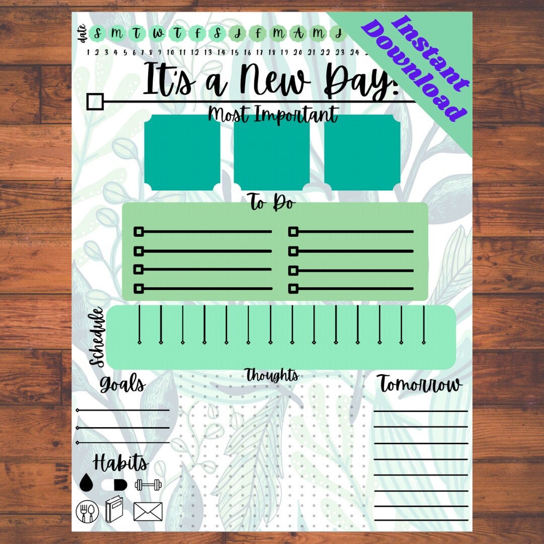 ADHD Daily Planner Page|printable Planner Page|pdf - Etsy