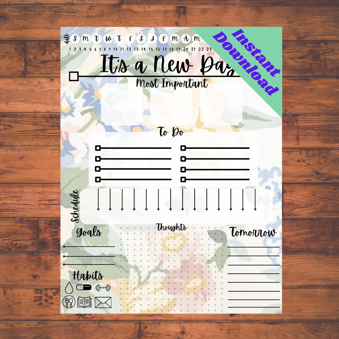 ADHD Daily Planner Page|printable Planner Page|pdf - Etsy