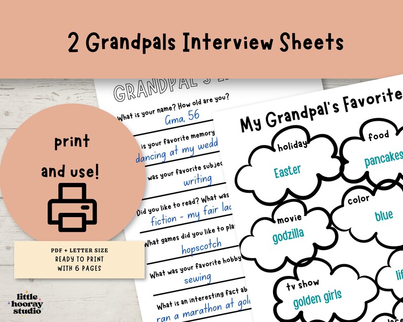 Grandpals Day Craft, Grandparents Day Gift, Grandparents Printable ...